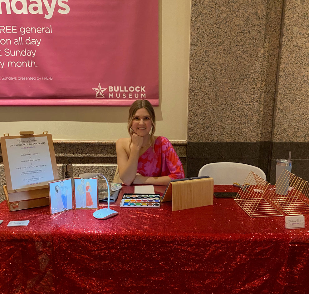 Live Watercolor Guest Portraits – Delaney Nelson Design