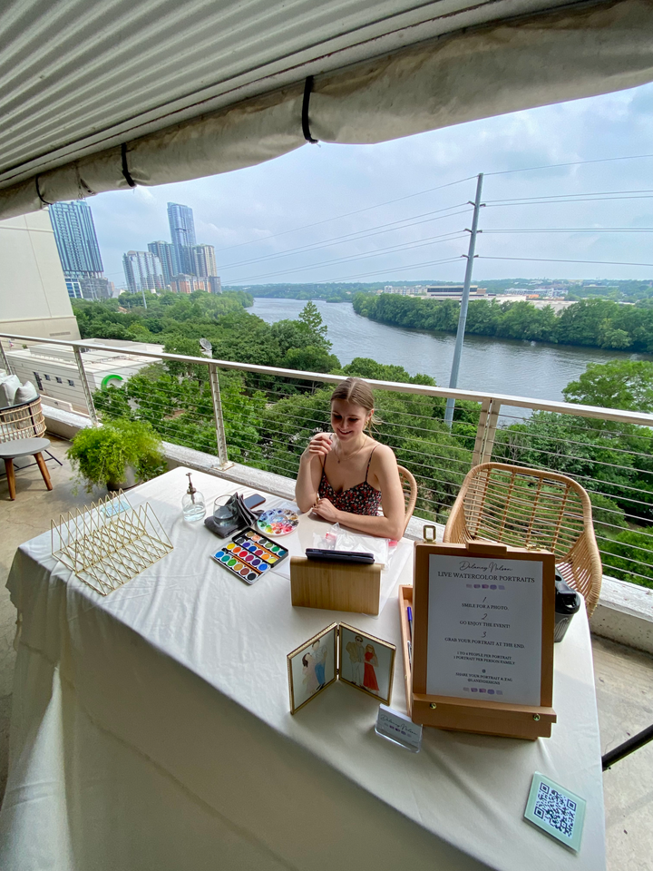 Live Watercolor Guest Portraits – Delaney Nelson Design